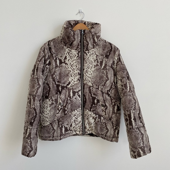 Me Jane | Jackets & Coats | Me Jane Snakeskin Puffer Jacket | Poshmark